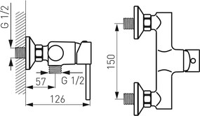 Ferro Fiesta - Sprchová baterie se spodním uchycením, chrom BFI7
