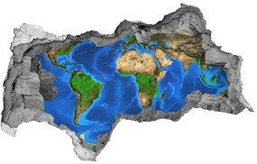 Wallmuralia Díra 3D fototapeta nálepka Mapa světa 95x73 cm