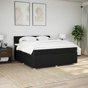 Box spring postel s matrací černá 200x200 cm textil 3287572