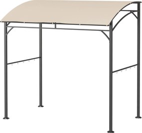 Grilovací pavilon Outsunny 215 x 150 x 220 cm, voděodolný zahradní pavilon s klenutou střechou, zahradní altánek s háčky, grilovací pavilon, zahradní