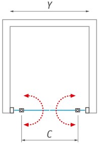 Roth LEGA LINE LLDO2 Dvoukřídlé sprchové dveře pro instalaci do niky 80 cm Profil: Lesk, Sklo: Potisk
