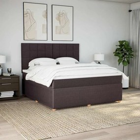 Box spring postel s matrací tmavě hnědá 180x200 cm textil 3294438