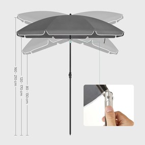 Slunečník SOLARA, Ø160 cm, šedá SongmicsHome