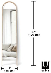 Stojací zrcadlo s dřevěným rámem 45x196 cm Bellwood – Umbra