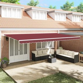Ručně zatahovací markýza burgundská 600 x 300 cm 3215222