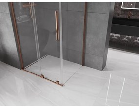 Mexen Velar L, sprchový kout s posuvnými dveřmi 100 x 110 cm, 8mm čiré sklo, růžové zlato, 871-100-110-03-60