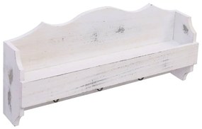Nástěnný věšák bílý 50 x 10 x 23 cm dřevo 284231