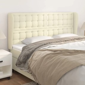 Čelo postele typu ušák krémové 203 x 23 x 118/128 cm umělá kůže 3118066