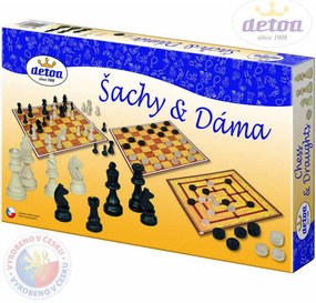 DETOA DŘEVO Hra Šachy a dáma 2v1 *SPOLEČENSKÉ HRY* dt14213