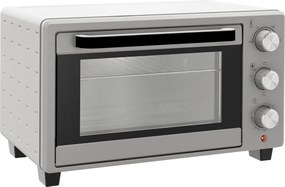 HOMCOM malá trouba 21l, 100°C-230°C, časovač na 1 hodinu, 3 režimy pečení, drátěný rošt, plech, nerez, 46L x 38.5W x 29H cm, stříbrná| Aosom