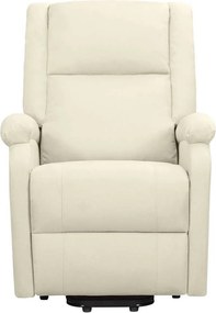 Zvedací masážní křeslo krémové textil 329718