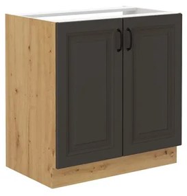 Kuchyňská skříňka pod dřez Retroline 80 ZL 2F BB, Barva: dub artisan + grafit, Dřez: ano