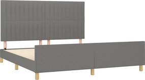 Rám postele bez matrace tmavě šedý 160 x 200 cm textil 3125228
