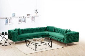 Designová rohová sedačka Rococo zelená - levá