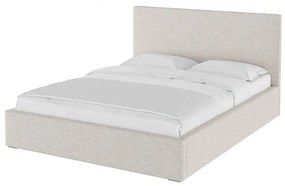 Béžová čalouněná dvoulůžková postel s úložným prostorem s roštem 180x200 cm Bufo Bed – MESONICA