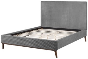 Sametová postel šedá 140 x 200 cm BAYONNE Beliani