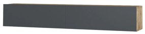 KALUNE DESIGN dřevěný TV stolek FRAM šedý 29,6x180 cm 956LCS1612