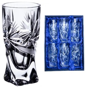 Onte Crystal Bohemia Crystal ručně broušené sklenice na destiláty Quadro Mašle 50 ml 6KS