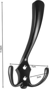 Nábytkový nástěnný věšák černý – sada 5 kusů
