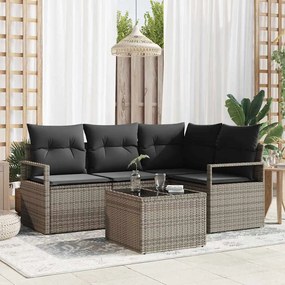 Set pohovek 5 ks Světle šedá polyratan 3355038