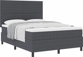 Postel s boxspringem s čelo Tmavě šedá a bílá 140 x 190 cm 3337556