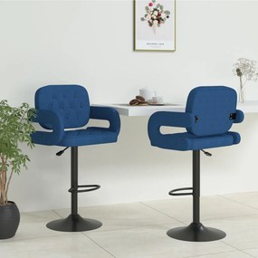 Barové židle 2 ks modré textil 335621