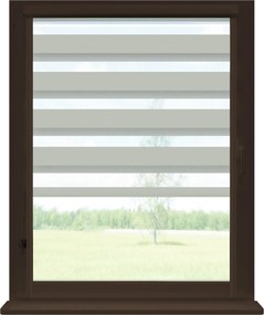 Dekodum Roleta den a noc v hnědé kazetě soft, barva látky Šedá Šířka (cm): 67, Výška (cm): Balkonová (do 200 cm), Strana mechanismu: Práva