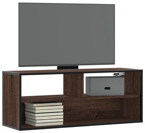 TV skříňka hnědý dub 100 x 31 x 39,5 cm kompozitní dřevo a kov