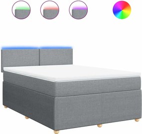 Box spring postel s matrací světle šedá 160 x 200 cm textil 3289800