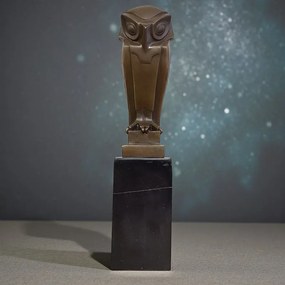 Sova – Číslovaná bronzová socha sovy ve stylu art deco od Johana Coenraada Altorfa