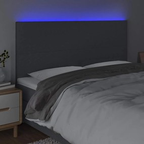 Čelo postele s LED tmavě šedé 180x5x118/128 cm textil 3122159