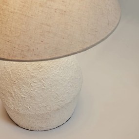 Bílá stolní lampa s textilním stínidlem (výška 43 cm) Noara – Kave Home