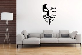 Lepy.cz Samolepka na zeď V jako Vendeta - Maska Velikost (šířka x výška): 40x61cm, Barevná varianta: Světle modrá