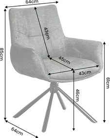 Designová otočná židle Vondila zelený samet