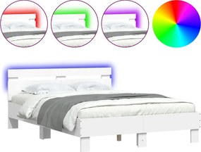 Rám postele s čelem a LED osvětlením bílý 135 x 190 cm 3207567