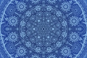 Obraz okrasná Mandala s krajkou v modré barvě Varianta: 60x40