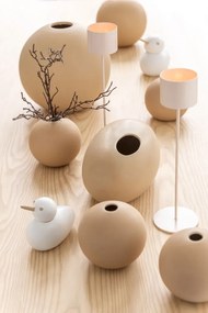 Krémová kulatá keramická váza Beige S - 12,3*12,3*11,5 cm