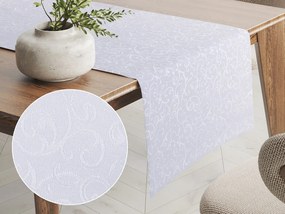 Biante Teflonový běhoun na stůl TF-078 Ornamenty - studená bílá 20x160 cm
