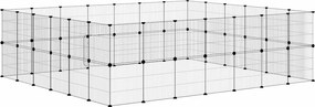52panelová ohrádka pro zvířata s dvířky černá 245 x 210 x 70 cm ocel 3114047
