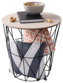 Příruční stolek Nanko typ 3 (přírodní + černá). 1015995