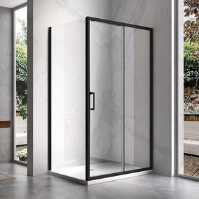 BPS-koupelny Obdélníkový sprchový kout HYD-OK103B 110x80 černý/transparent + vanička HYD-OSV-ST03B černá