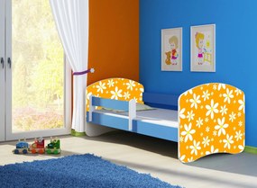 Dětská postel - Oranžová sedmikráska 2 180x80 cm modrá