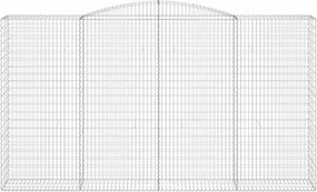 Klenuté gabionové koše 5 ks 400x50x220/240cm pozinkované železo 3147077