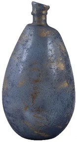San Miguel VIDRIOS SAN MIGUEL !RECYCLED GLASS! Váza z recyklovaného skla "SIMPICITY", 47cm modro zlatá patina