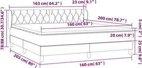 Box spring postel s matrací světle šedá 160 x 200 cm textil 3127053