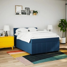 Box spring postel s matrací modrá 160x200 cm textil 3289439