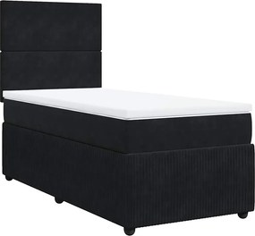 Box spring postel s matrací černá 100x200 cm samet 3294558
