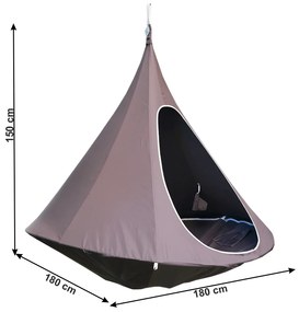 Tempo Kondela, s.r.o. Závěsné houpací křeslo, šedohnědá TAUPE, KLORIN NEW TYP 2 BIG SIZE CACOON HAMMOCK