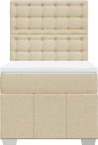 Box spring postel s matrací krémová 80 x 200 cm textil 3293814
