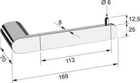 Sapho Sapho, FLORI držák toaletního papíru bez krytu, černý, RF017/15